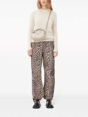 GANNI Leopard-print Drawstring Trousers