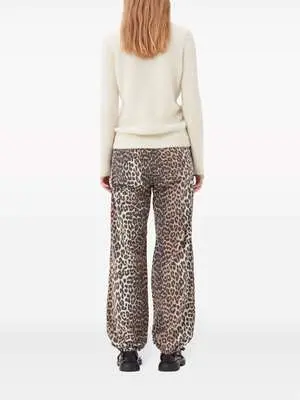 GANNI Leopard-print Drawstring Trousers