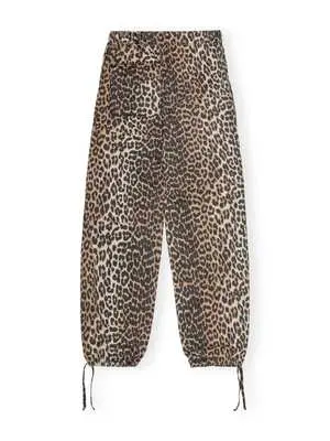 GANNI Leopard-print Drawstring Trousers