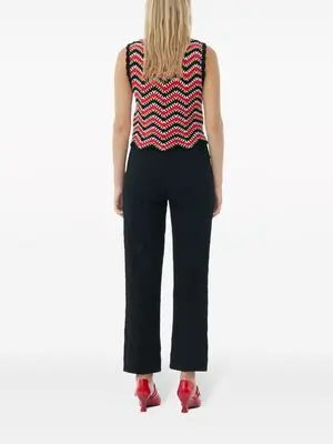 GANNI Textured Cropped Trousers
