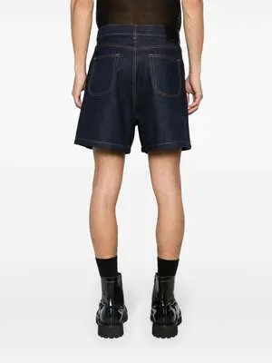 Off-White Logo-patch Denim Shorts - Blue
