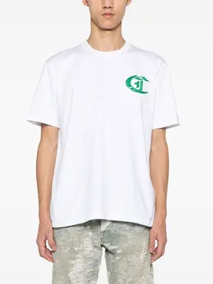 Just Cavalli Slogan-embroidered Cotton T-shirt