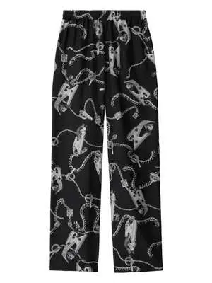 Burberry Knight Hardware Silk Trousers