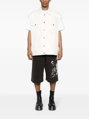 Off-White Logo-embroidered Denim Gilet - White