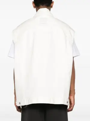 Off-White Logo-embroidered Denim Gilet - White