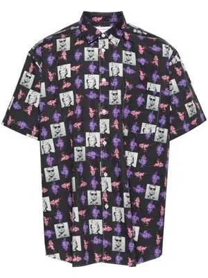 Comme Des Garçons Andy Warhol-print Poplin Shirt - Black