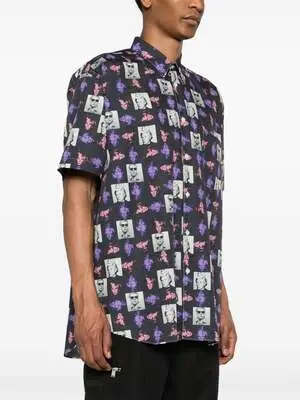 Comme Des Garçons Andy Warhol-print Poplin Shirt - Black