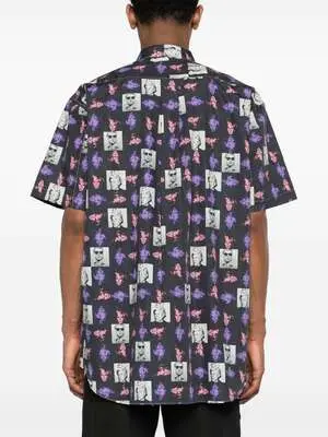 Comme Des Garçons Andy Warhol-print Poplin Shirt - Black