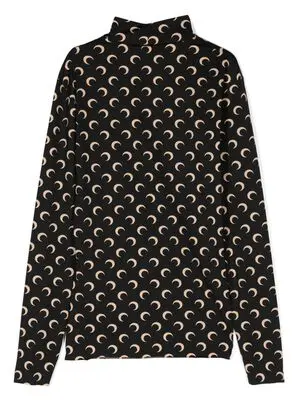 MARINE SERRE Regenerated Second Skin Top With Moon Print - Brown