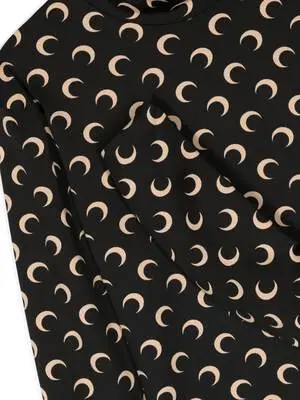 MARINE SERRE Regenerated Second Skin Top With Moon Print - Brown