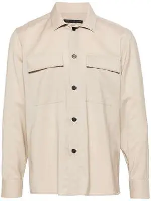 LOW BRAND Patch-pocket Virgin-wool Shirt