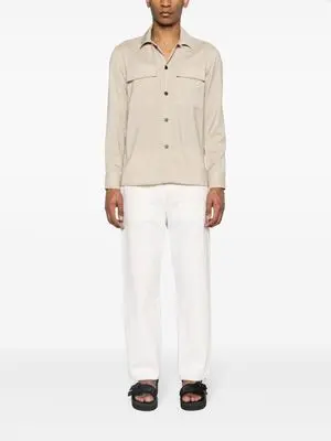 LOW BRAND Patch-pocket Virgin-wool Shirt