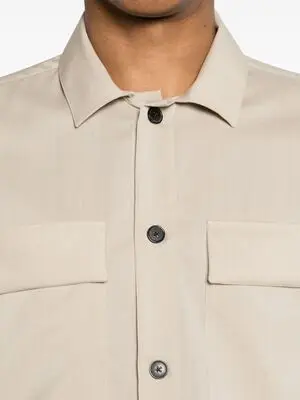 LOW BRAND Patch-pocket Virgin-wool Shirt
