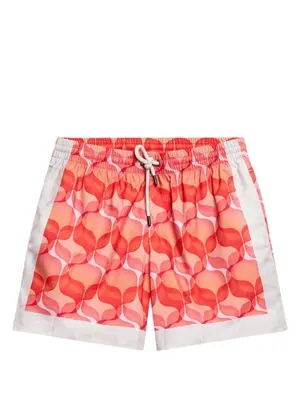 Dries Van Noten Geometric-print Swim Shorts - Red