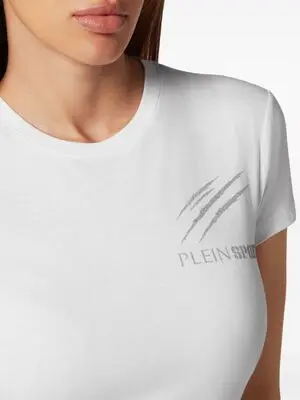 PLEIN SPORT Logo-print Cotton T-shirt - White