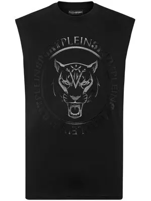 PLEIN SPORT Logo-print Cotton Tank Top