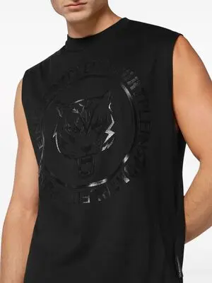 PLEIN SPORT Logo-print Cotton Tank Top