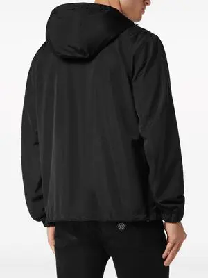 Philipp Plein Logo Patch Hooded Windbreaker - Black