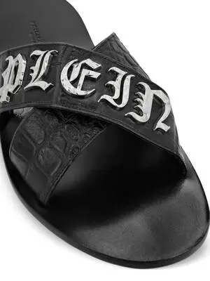 Philipp Plein Logo-plaque Leather Sandals