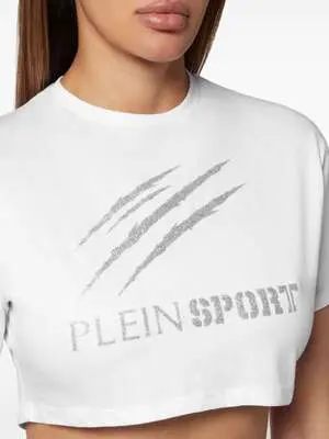 PLEIN SPORT Logo-print Cotton T-shirt - White