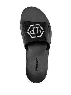 Philipp Plein Logo-plaque Leather Sandals