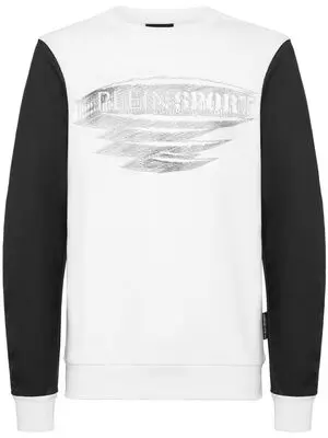 PLEIN SPORT Logo-print Panelled Sweatshirt - White