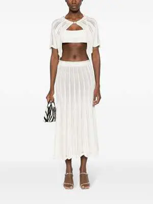 FORTE_FORTE Open-knit Cotton Skirt