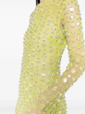 Rachel Gilbert Lucinda Sequin-Embellished Minidress - Green | Editorialist