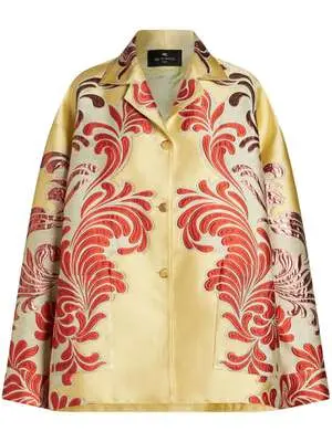 Etro Jacquard Single-breasted Jacket - Yellow