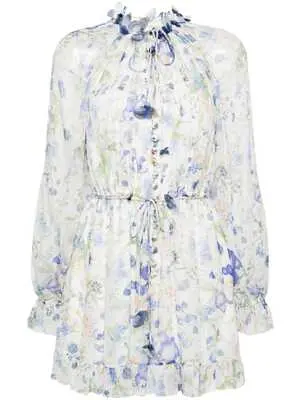 Zimmermann Natura Flutter Chiffon Playsuit - Blue