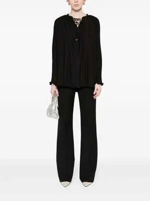 LANVIN Long-sleeve Pleated Blouse - Black