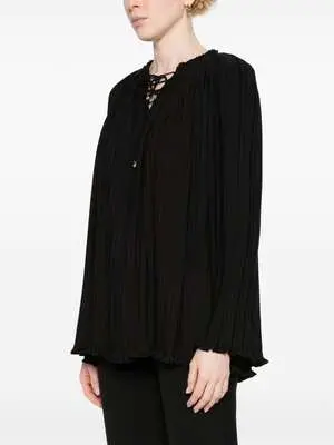 LANVIN Long-sleeve Pleated Blouse - Black