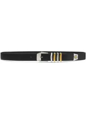 Versace Medusa-motif Leather Belt - Black