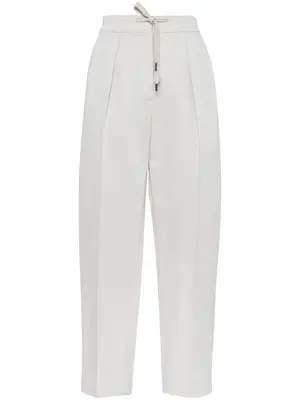 Brunello Cucinelli Straight-leg Gabardine Trousers - Neutrals