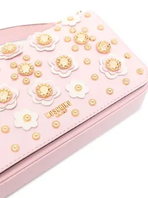 Moschino Floral Stud-detailing Shoulder Bag