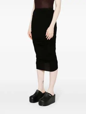 Rick Owens Ruched Midi Skirt