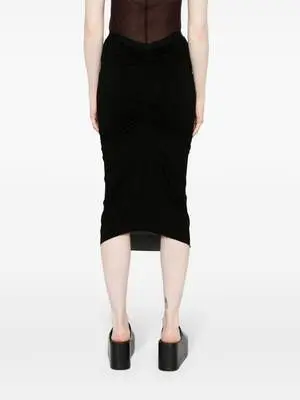 Rick Owens Ruched Midi Skirt
