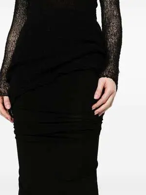 Rick Owens Ruched Midi Skirt