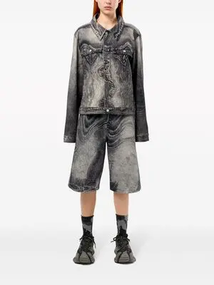 Camper Abstract-print Denim Shorts - Black