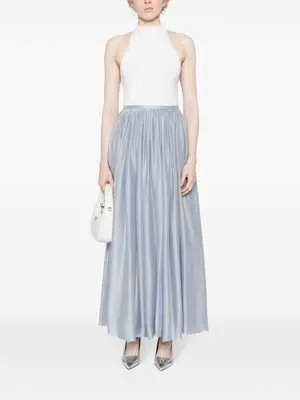 Giorgio Armani Silk Maxi Skirt - Blue
