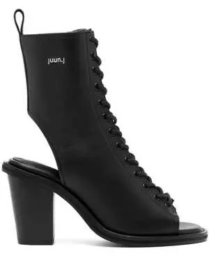 JUUN.J 80mm Open-toe Leather Boots