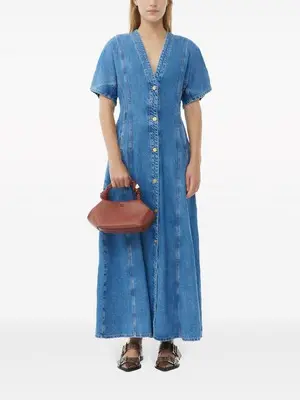 GANNI Denim Maxi Dress - Blue