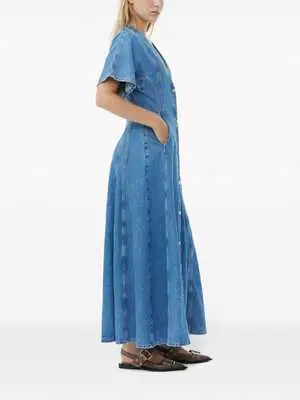 GANNI Denim Maxi Dress - Blue