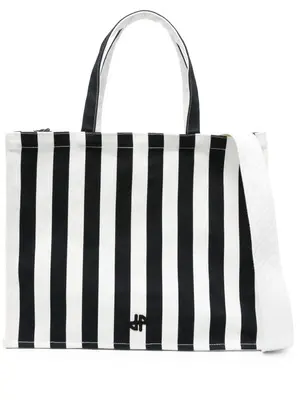 Patou Large Jp Striped Canvas Tote Bag