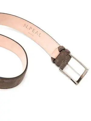 N.peal Buckled Suede Belt - Brown