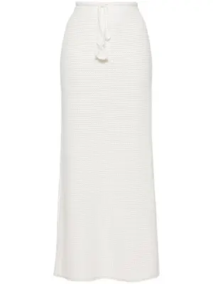 SELF-PORTRAIT Sequinned Pointelle-knit Maxi Skirt