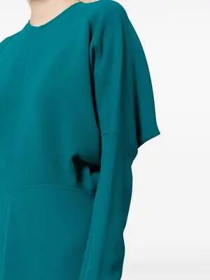 Victoria Beckham Dolman-sleeves Draped Midi Dress - Green