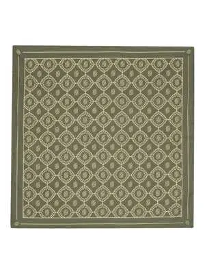 Drole De Monsieur Monogram-jacquard Cotton Scarf - Green
