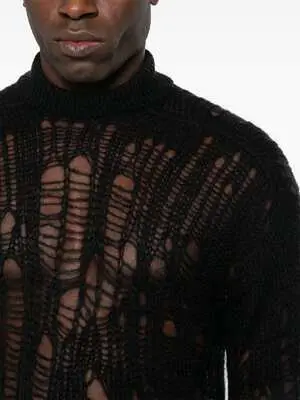 Rick Owens Tommy Lupetto Open-knit Jumper - Black