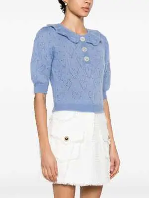 Alessandra Rich Crystal-embellished Cropped Top